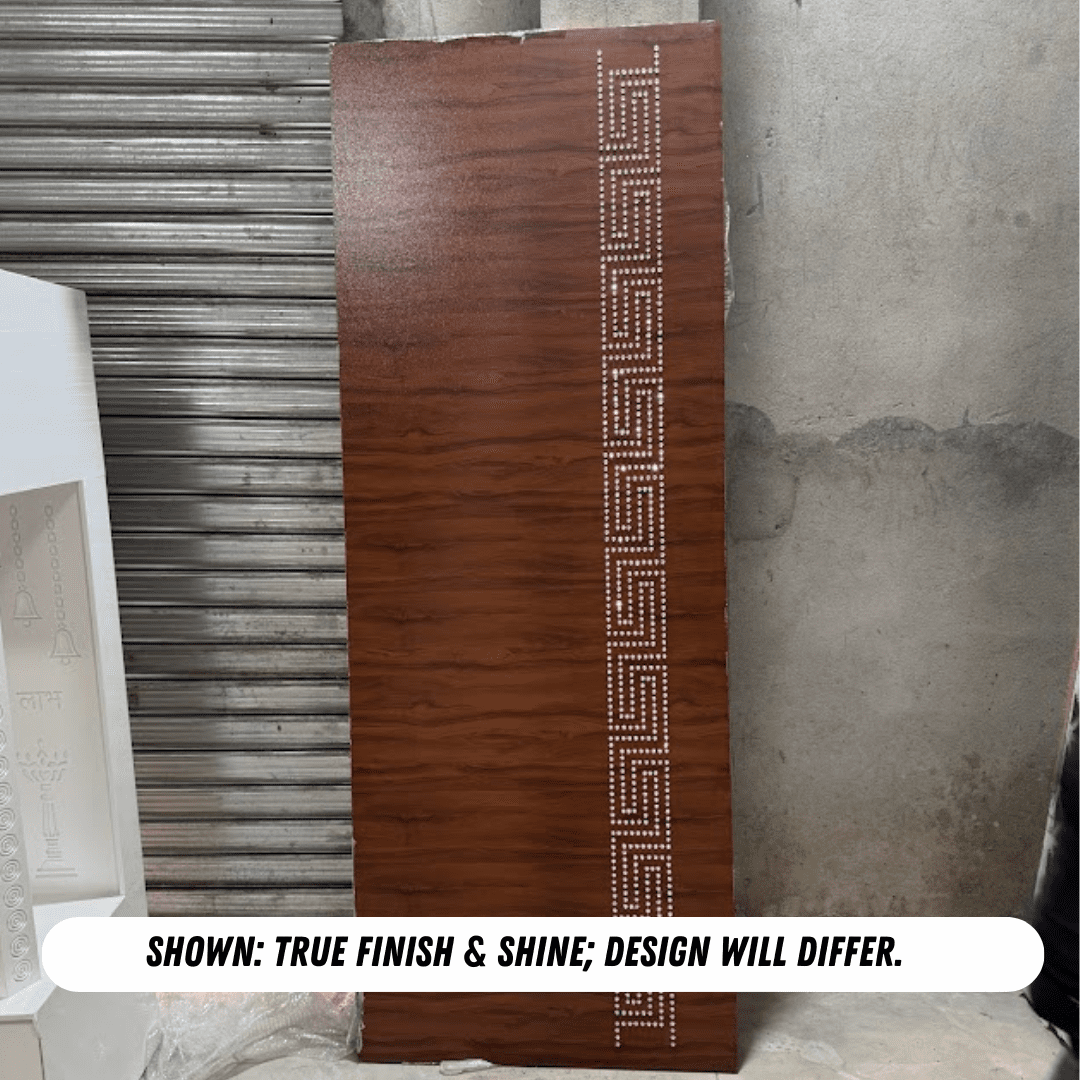 Luminous Crystal Inlay Door - Elegant WPC Doors | Bharat Door Nirman
