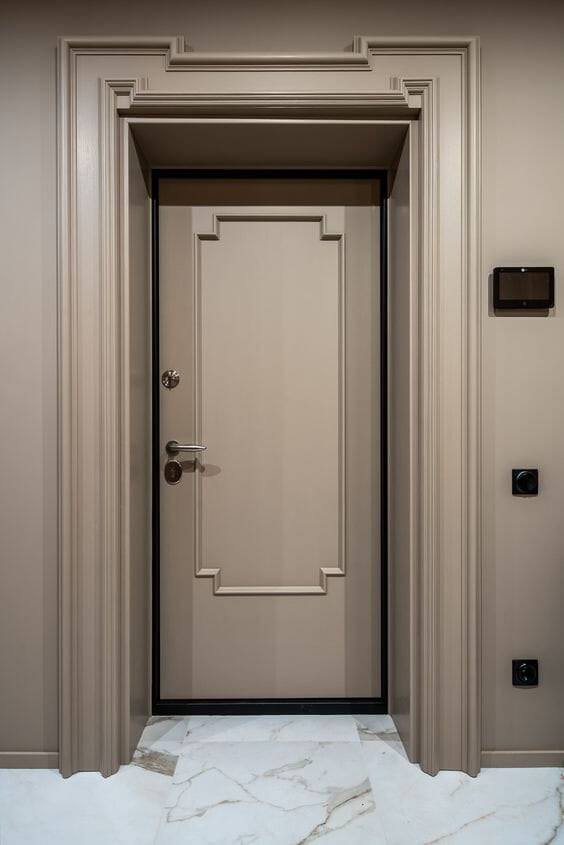 Modern Taupe 3D HDHMR Moulding Door | Sleek Deco Paint Finish