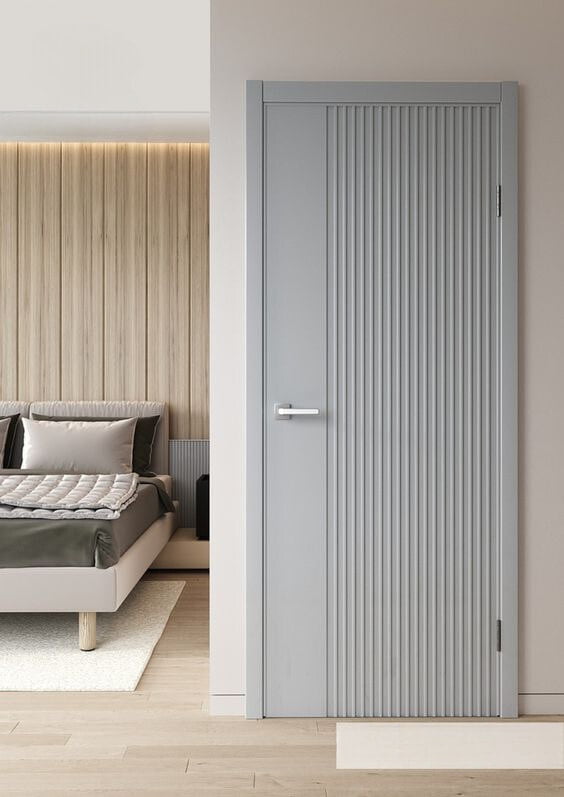 Modern HDHMR Fluted Double Door with Deco Paint - Customizable Sizes ...