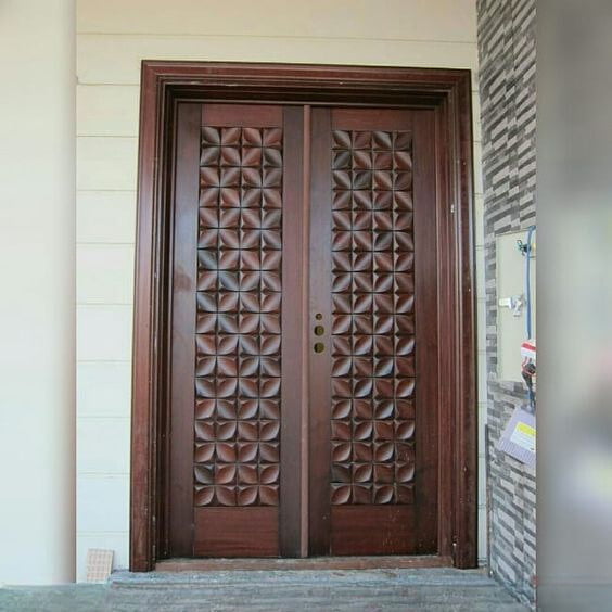 Regal Elegance: 3D HDHMR Double Door with Luxurious Deco Paint