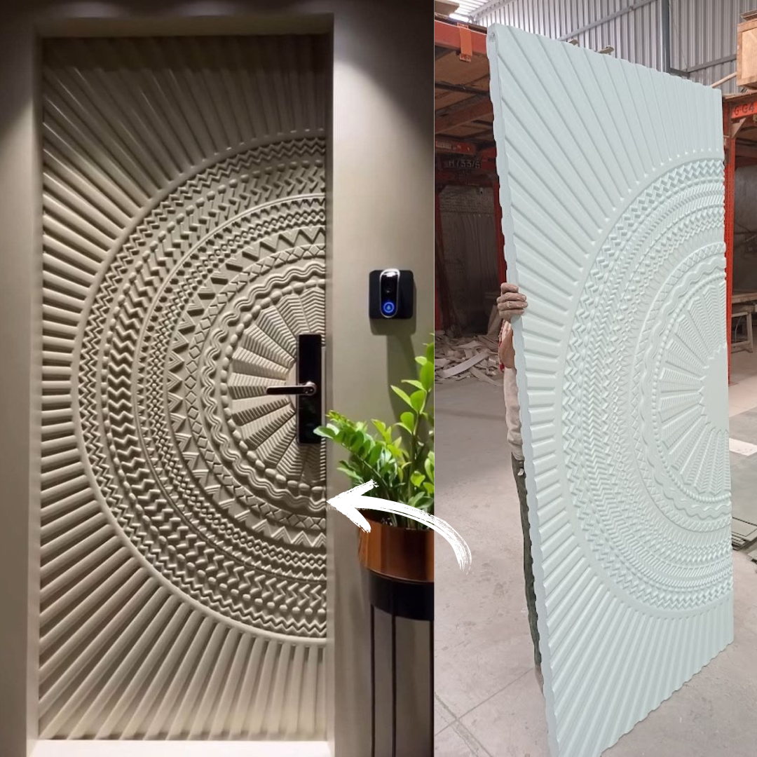 Luxurious 3D HDHMR Door with PU Paint in Inner Peace (7443)