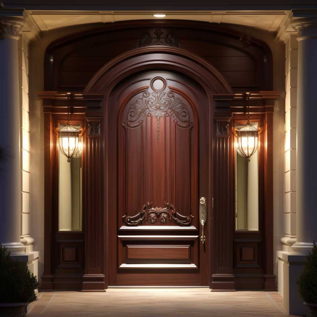 Grand 3D HDHMR Door with Deco Paint in Rich Mahogany | Luxurious ...